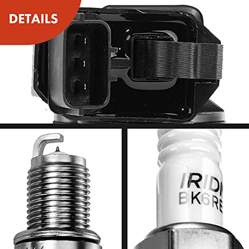 A-Premium Set of 6 Ignition Coil Pack and Iridium Spark Plugs Compatible with Nissan Maxima 1995-1999 & Infiniti I30 1996-1997 3.0L, Replace# 2244831416