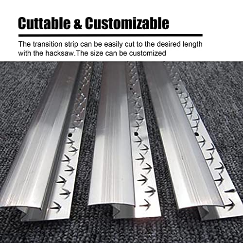 VREOX Z Shape Carpet Edge Strip/Door Threshold Bars, Carpet to Laminate/Tile/Wood/Floor Metal Strips, Fills The Gap Edge Trim Strip