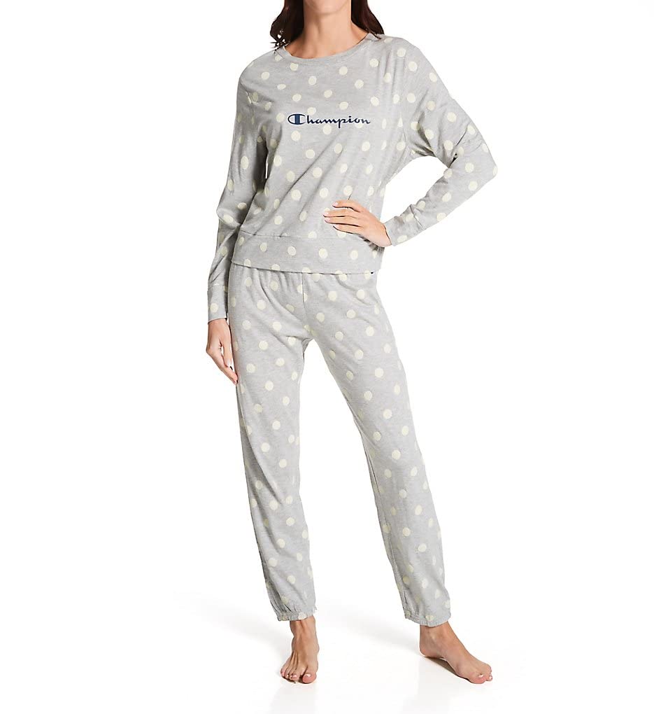 Champion womens Champion Women's Sleep Pj Pajama Set, Natural Dots, Small US