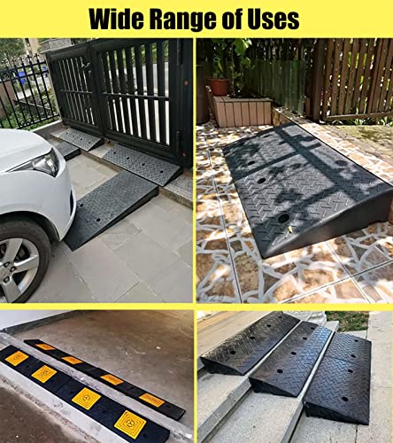 Threshold Ramp, Driveway Curb Ramps for Wheelchair - 1.5in/ 2in/ 2.5in/ 3in/ 3.5in/ 4in Rise, Heavy Duty Transition Threshold Ramp with Non Slip Surface, Easy to Fix ( Color : Black , Size : 6cm/2.5in