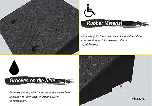 Threshold Ramp, Driveway Curb Ramps for Wheelchair - 1.5in/ 2in/ 2.5in/ 3in/ 3.5in/ 4in Rise, Heavy Duty Transition Threshold Ramp with Non Slip Surface, Easy to Fix ( Color : Black , Size : 6cm/2.5in