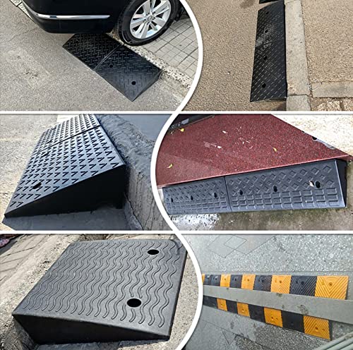Threshold Ramp, Driveway Curb Ramps for Wheelchair - 1.5in/ 2in/ 2.5in/ 3in/ 3.5in/ 4in Rise, Heavy Duty Transition Threshold Ramp with Non Slip Surface, Easy to Fix ( Color : Black , Size : 6cm/2.5in