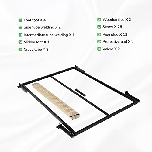 Novilla California King Metal Bed Frame with Storage, Black, Wooden Slats Support, Heavy Duty, Easy Assembly, 14 Inch
