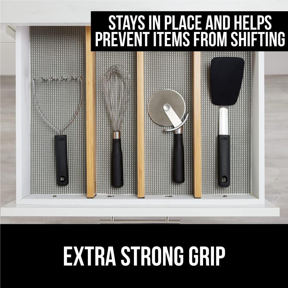 Gorilla Grip Drawer Liner and Under Sink Mat, Drawer Liner Size 12 in x 20 FT in Gray, Non Adhesive, Under Sink Mat Size 24x30 in Charcoal, 2 Item Bundle