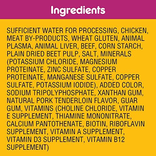Pedigree High Protein Wet Dog Food Pouches, Beef and Pork Tenderloin Flavor Cuts in Gravy, 3.5 oz. Pouches, 16 Count