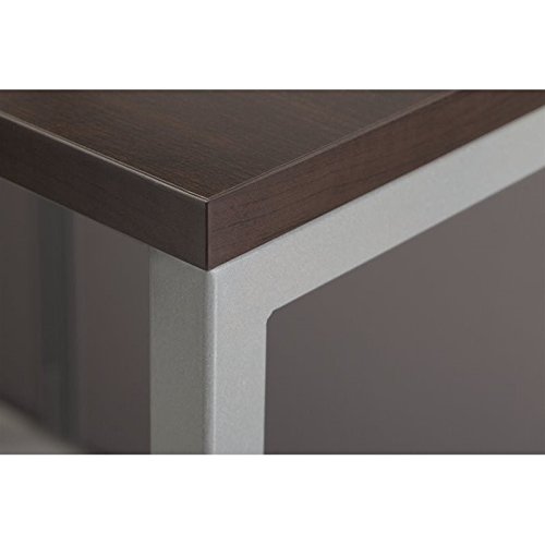 Bush Business Furniture Easy Office 2 Person Cubicle Desk with File Cabinets, 60W x 45H, Mocha Cherry Satin