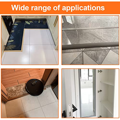 Socein Floor Transition Strip Self Adhesive PVC Carpet Edging Trim Doorway Threshold Strip Carpet to Tile Transition Piece Suitable for Cover Height Less Than 0.35"/9mm (7Ft, Brown)