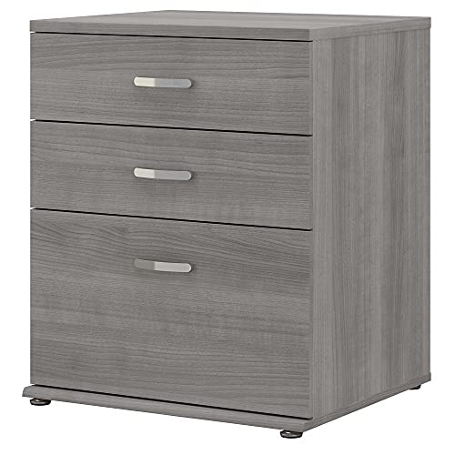 Bush Business Furniture Universal Floor Storage Cabinet with Drawers, Platinum Gray