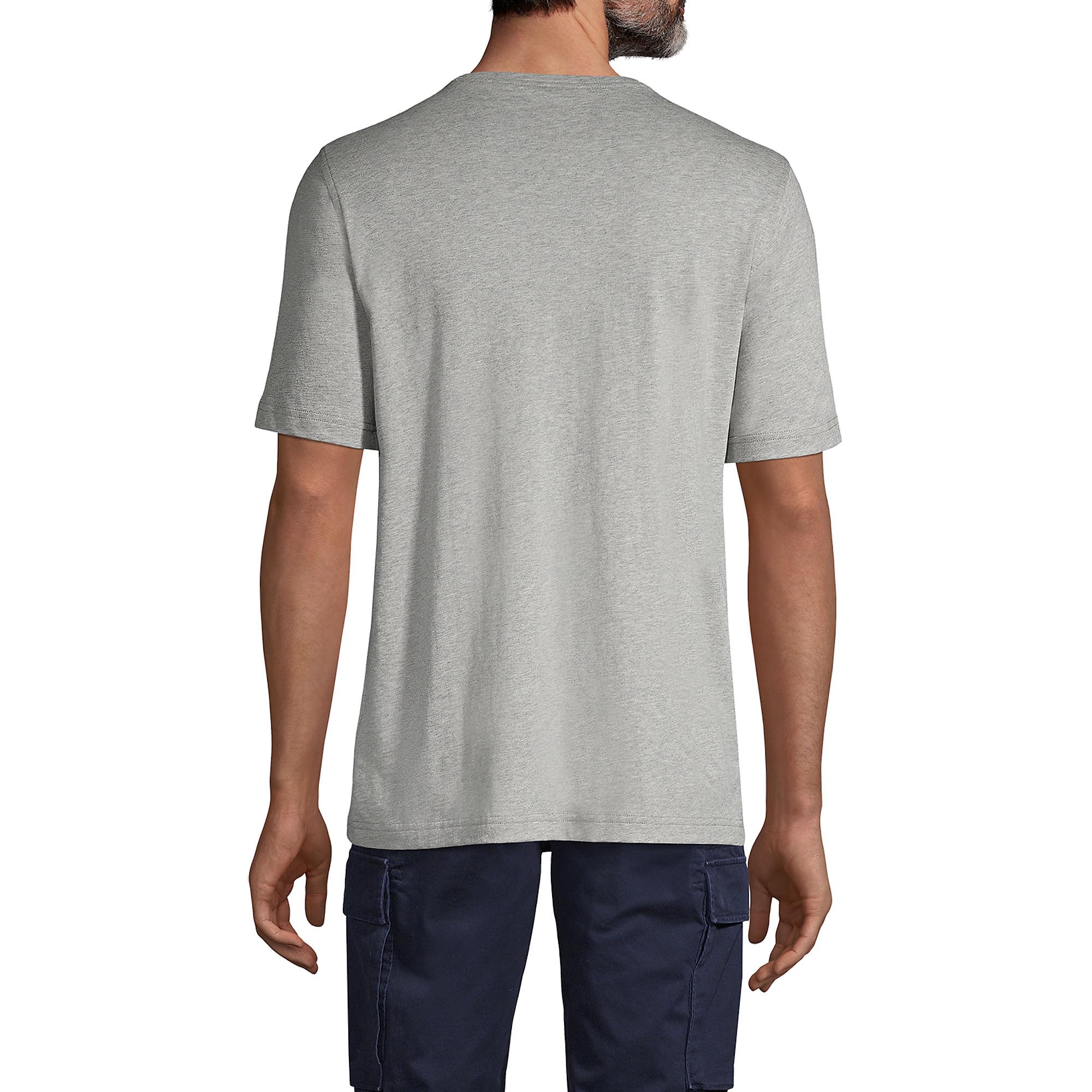 Lands' End Mens Short Sleeve Supima Tee Light Gray Heather Regular XX-Large