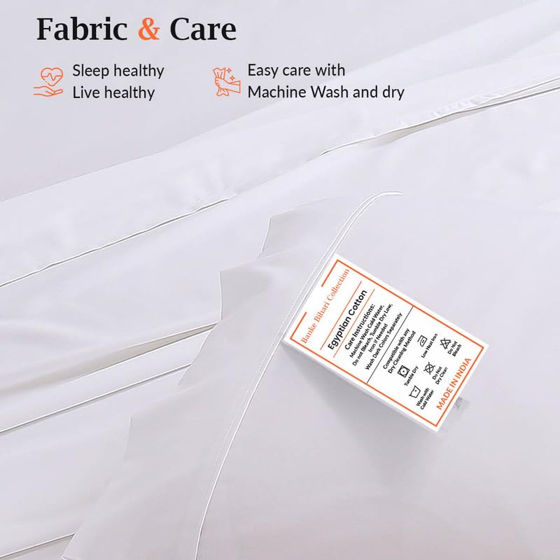 Banke Bihari 100% Egyptian Cotton 600 TC 1 Piece Fitted Sheet Only Soft & Smooth Hotel Feel Sateen Weave Solid 15" inch Extra Deep Pocket (Full XL-White)