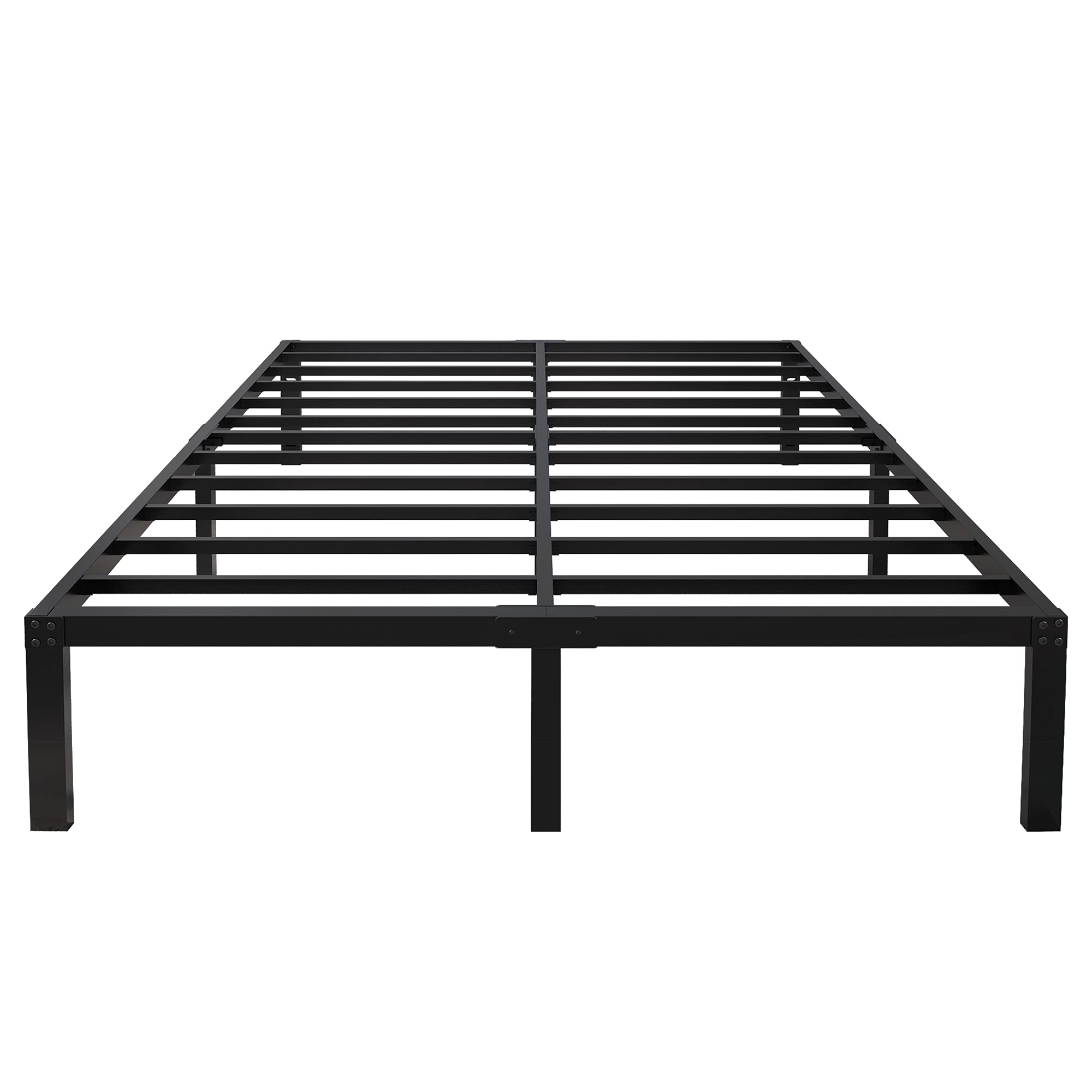 yookare 14 Inch Tall 3500lbs Heavy Duty Metal Bed Frame/with Storage/Mattress Foundation/Steel Slats Platform/Noise Free/No Box Spring Needed,Cal King