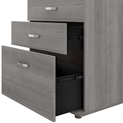 Bush Business Furniture Universal Floor Storage Cabinet with Drawers, Platinum Gray