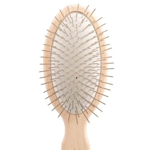 Chris Christensen Grooming Bundle - Just Divine Ready to Use Brushing Spray for Dogs, Prevents Brushing Damage, Light Detangler - 27 mm Original Series Oval Pin Brush, Stainless Steel Pins, Beech Wood