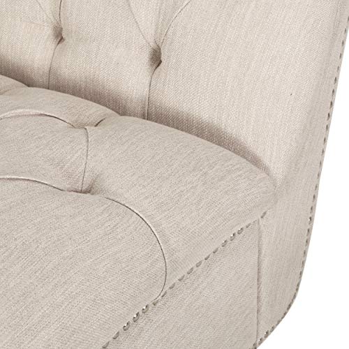 Christopher Knight Home Varnell Chaise Lounge, Beige + Dark Brown