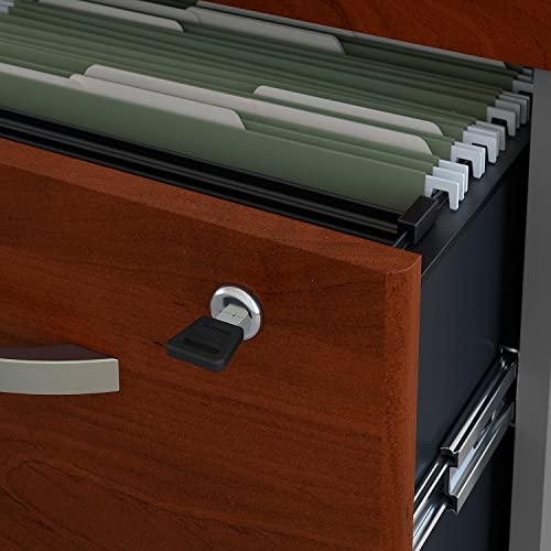 Bush Business Furniture Series C 66W Shell Desk with 2-Drawer Mobile Pedestal, Hansen Cherry