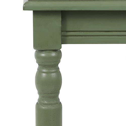 Decor Therapy Simplify End Table with Shelf, Antique Green