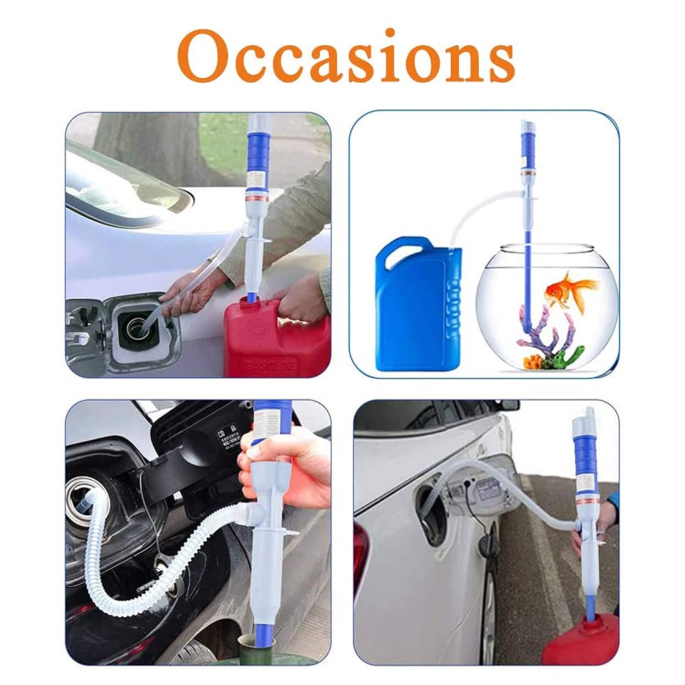 Hhobake Liquid Transfer Pump, Battery Operated Siphon Oil Water Fuel Pump with Bendable Suction Tube, Multi-Function Portable Pump for Liquids at 2.3 Gal/Minute