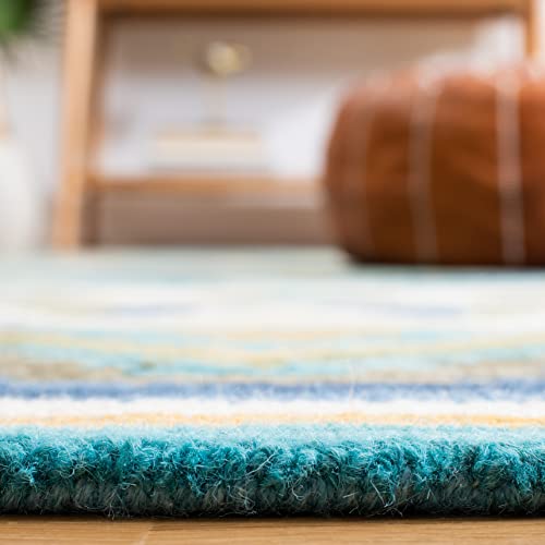 Safavieh Aspen Collection 4' x 6' Blue/Yellow APN352M Handmade Boho Tribal Wool Area Rug
