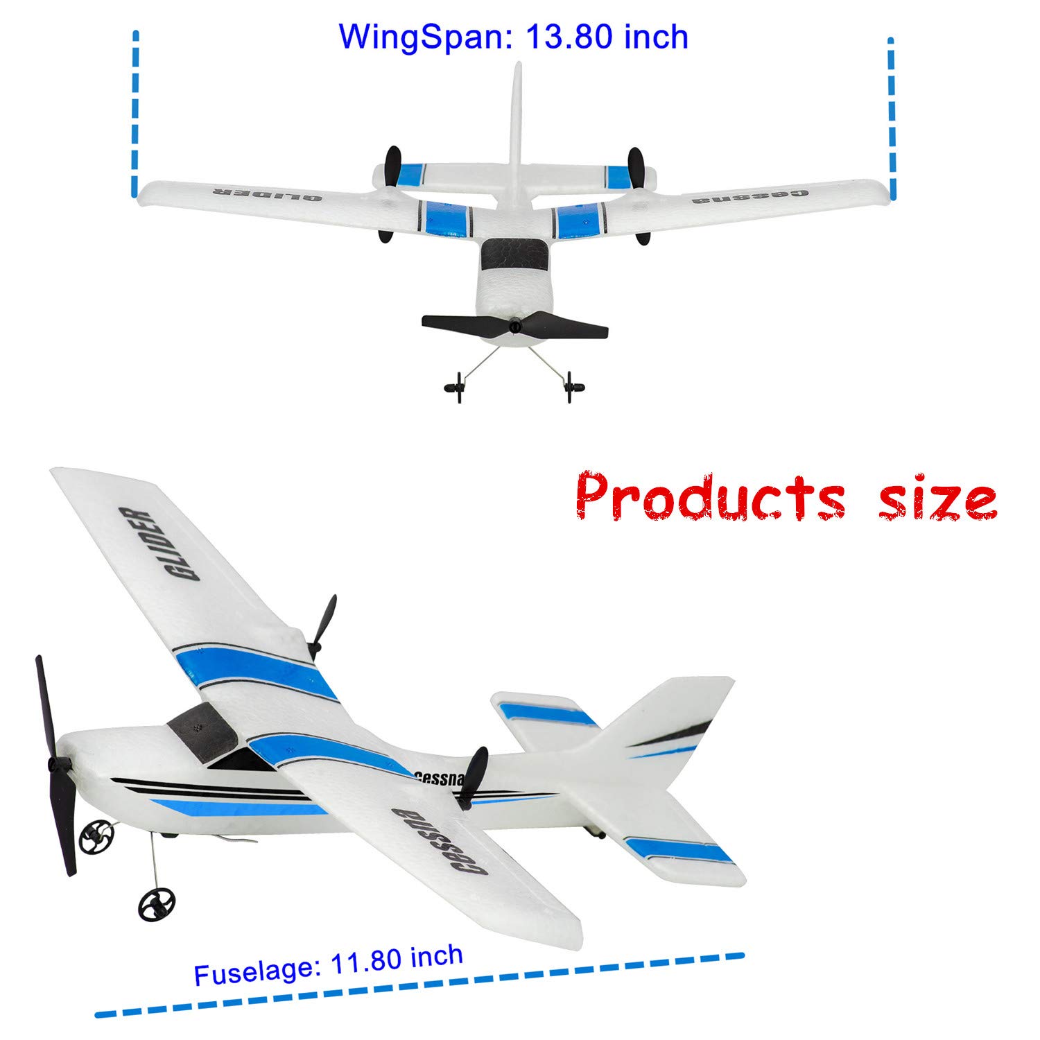 RC Airplane,2 Channels Remote Control Airplane Ready to Fly,Easy to Control RC Plane with Gyro,Stability Flight Remote Control Plane for Kids Boys Beginner