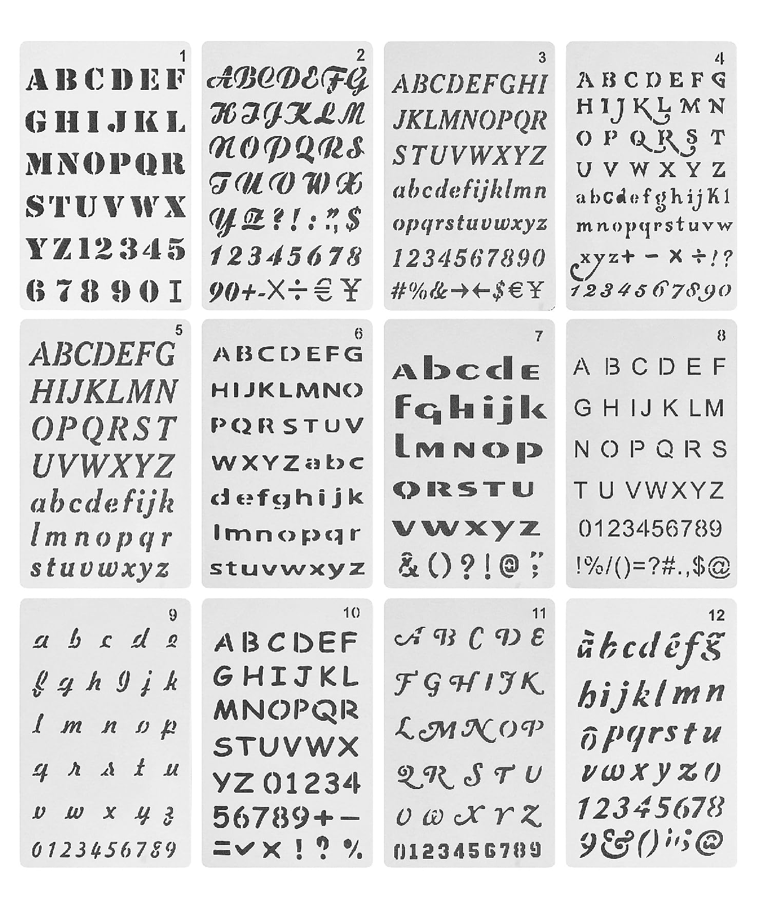 Mr. Pen- Letter Stencils, 12 Pack, 4 x 7 Inch, Alphabet Stencils, Letter Stencil, Lettering Alphabet Stencil, Stencils, Stencils Letters and Numbers, Lettering Stencils, Bullet Journaling Stencils