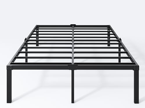 AROMUSTIME 16 Inch Standard Metal Platform Bed Frame / 3,000 lbs Heavy Duty Steel Slat Easy Assembly Mattress Foundation/No Noise/Box Spring Replacement, Cal King