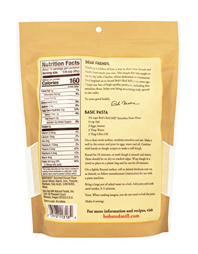 Bob's Red Mill Semolina Pasta Flour, 24-ounce (Pack of 4)
