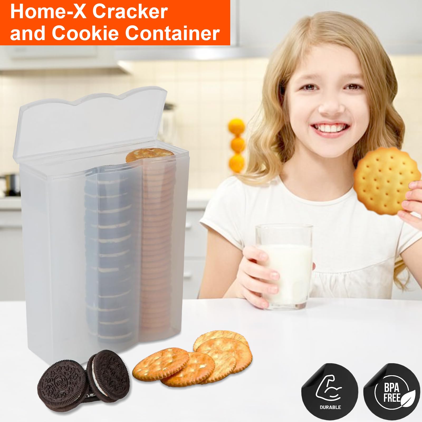 Home-X Convenient Cracker and Cookie Keeper. 3 Rows
