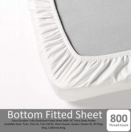 Mr Pandaa Extra Deep Bedsheet Set Fits 18 to 24 Inch Extra Thick Mattress, [4 Piece] Sheet Set, 800-Thread-Count 100% Egyptian Cotton- Sateen Weave Bed Sheets (Short-Queen, Taupe}