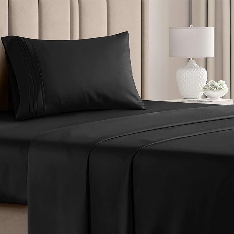 Twin Sheets Set, Natural 100% Cotton Sheets, Soft Luxury 400 Thread Count Sateen Cooling Sheets, 3 Pc Bedding, Dorm Rooms & Adults, Twin Bed Sheets (Beige, 223×233 cm)