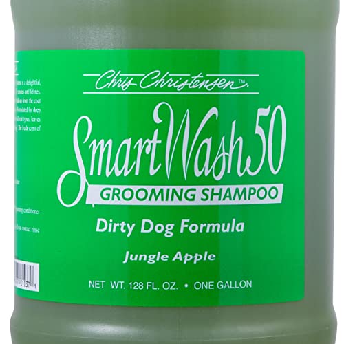 Chris Christensen SmartWash 50 Grooming Shampoo Jungle Apple, Groom Like a Professional, Delightfully Fragranced and Concentrated, Suitable for All Coats, Made in The USA, Gallon