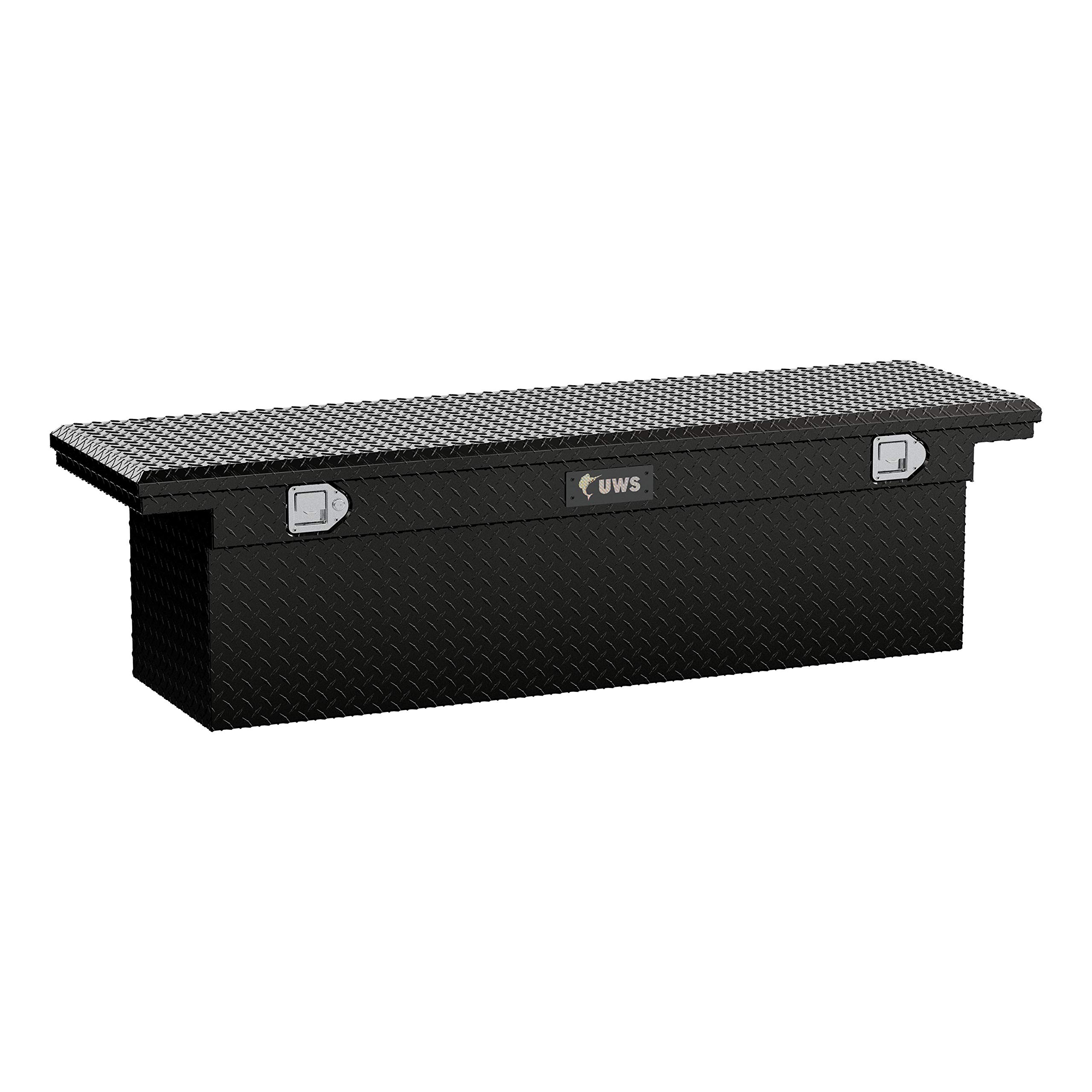 UWS TBSD-69-LP-BLK Black Single Lid Low Profile Deep Aluminum Toolbox with Beveled Insulated Lid