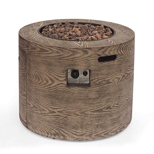 Christopher Knight Home Senoia Outdoor FIRE Pit, Wood Pattern Brown