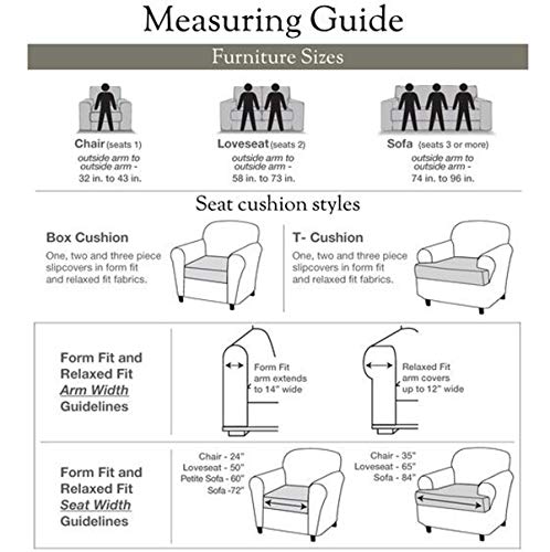 Classic Slipcovers WDEN2PC10WHT Sofa slipcover, 2 Piece, Separate Cushion Cover, Pure White