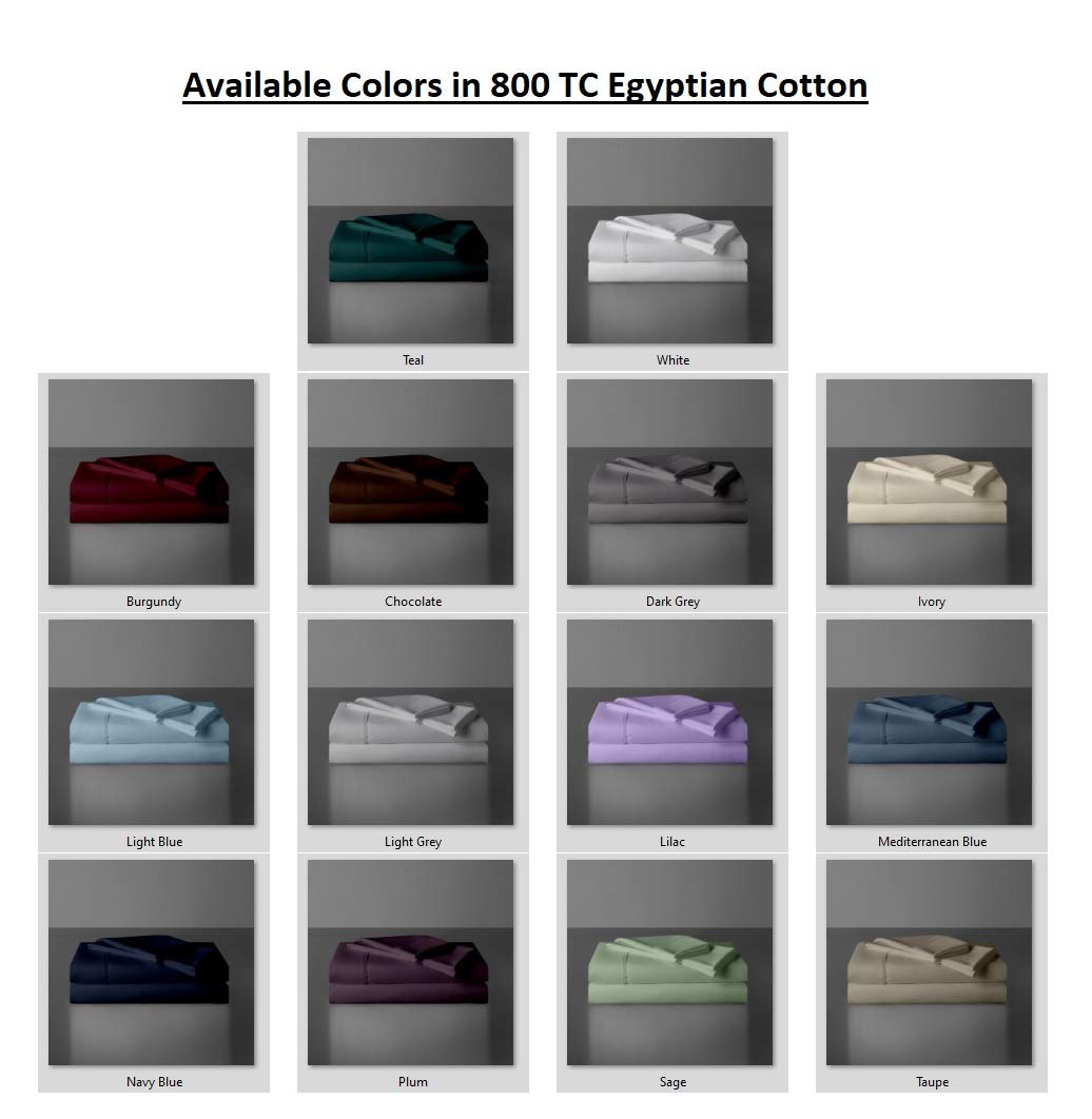 Neighbourhood Home 100% RealEgyptian Cotton 4-PC Sheets Set 800 Thread Count - King Size Bed- Breathable Soft Silky Sateen Weive - Cooling Sheets - 10" Inch Deep Pocket King Sheets - King, Dark Grey