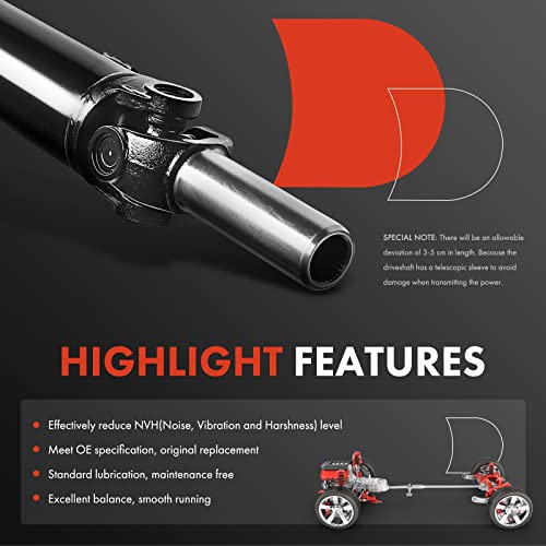 A-Premium Rear Complete Drive Shaft Prop Shaft Driveshaft Assembly Compatible with Chevrolet Avalanche 1500 2002-2006, Suburban 1500 2000-2006 & GMC Yukon XL 1500 2000-2006, AWD 4WD