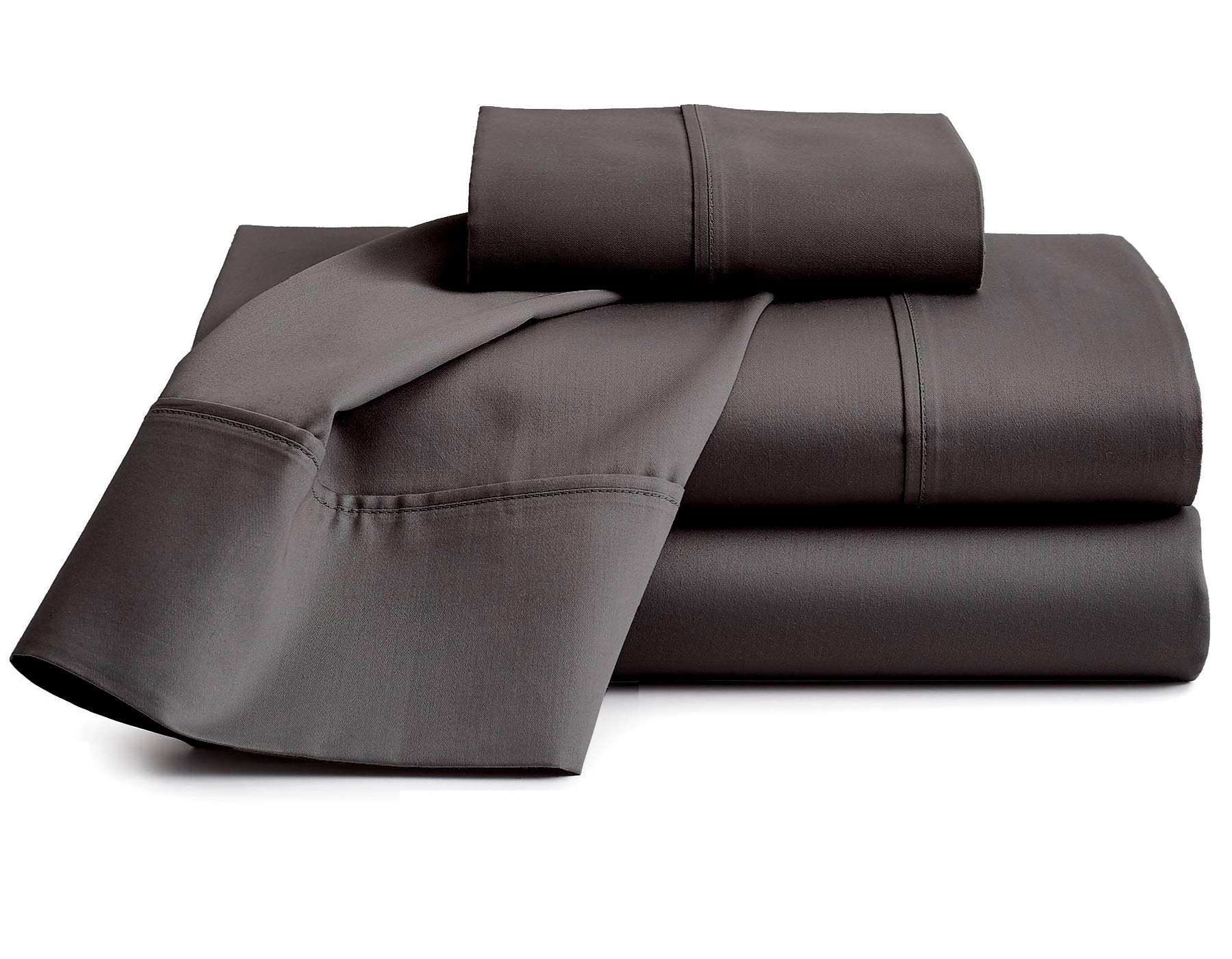 Neighbourhood Home 100% RealEgyptian Cotton 4-PC Sheets Set 800 Thread Count - King Size Bed- Breathable Soft Silky Sateen Weive - Cooling Sheets - 10" Inch Deep Pocket King Sheets - King, Dark Grey