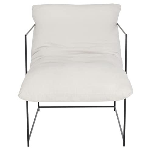 Safavieh Home Collection Portland Metal Ivory and Black Pillow Top Accent Chair