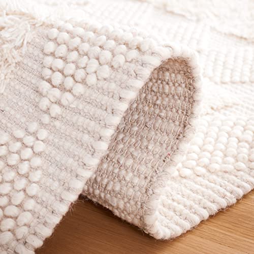Safavieh Natura Collection 6' x 9' Ivory NAT722A Handmade Rustic Textured Wool Area Rug