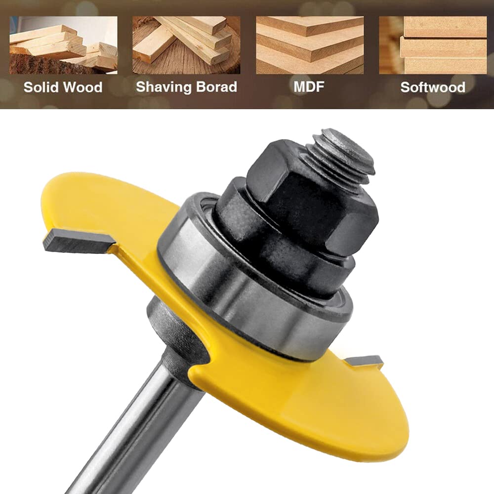 Mesee Biscuit Router Bit 1/4 Inch Shank Biscuit Joint Slot Cutter Woodworking Slotting Router Bit Wood Jointing Milling Tool - 1/16 Inch Cutting Height