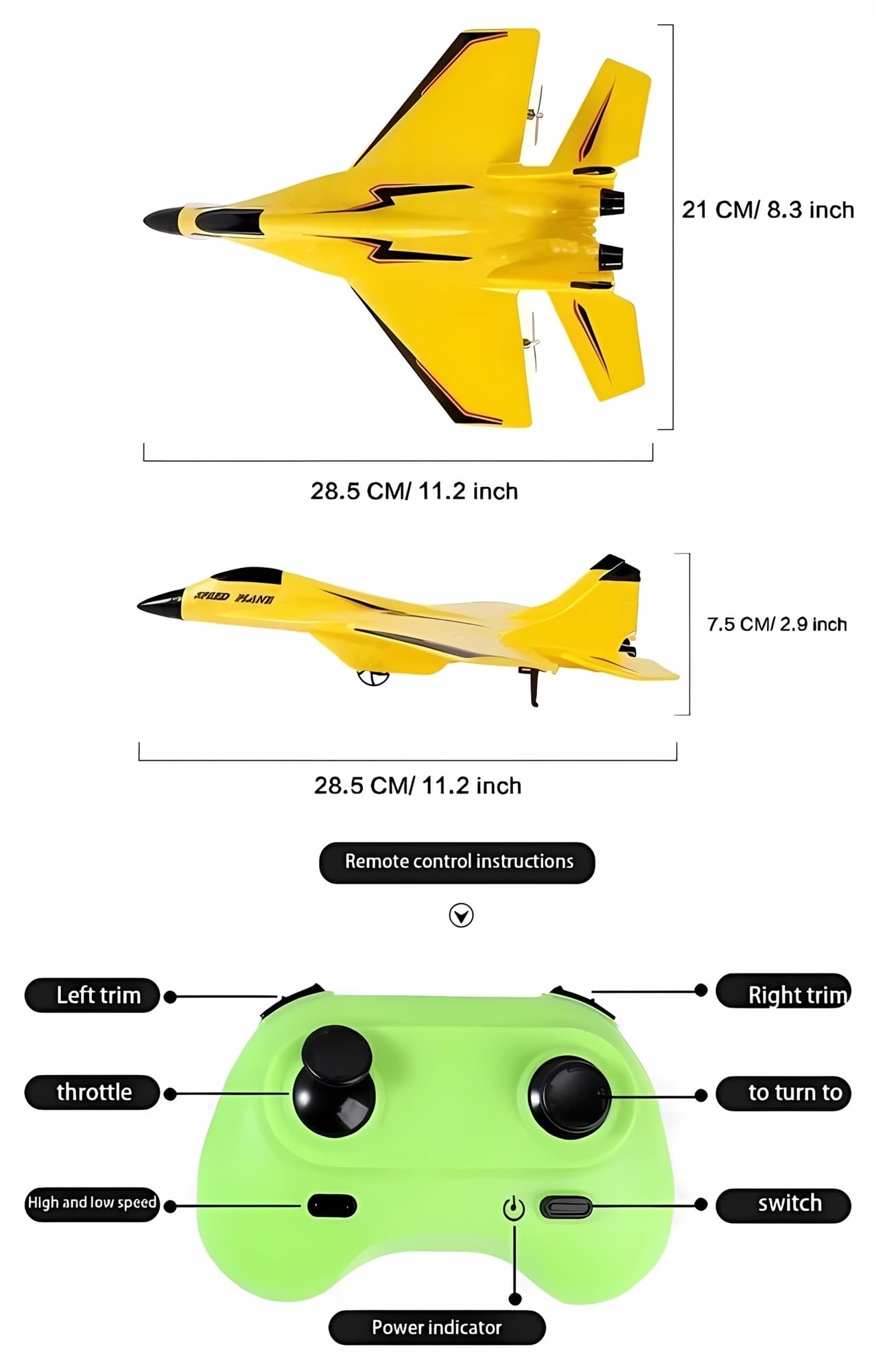 2023 New Remote Control Wireless Airplane Toy With Lights, USB Rechargeable SU-35 RC Remote Control Plane Glider, Outdoor Drop-Resistant Foam RC Air Planes Fighter Jet For Adults Aircraft Enthusiasts