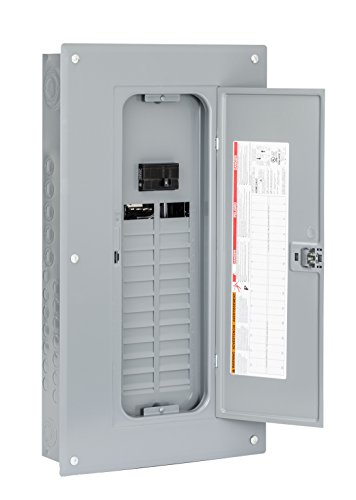 Square D - HOM2448M125PC Homeline 125 Amp 24-Space 48-Circuit Indoor Main Breaker Load Center with Cover (Plug-on Neutral Ready),
