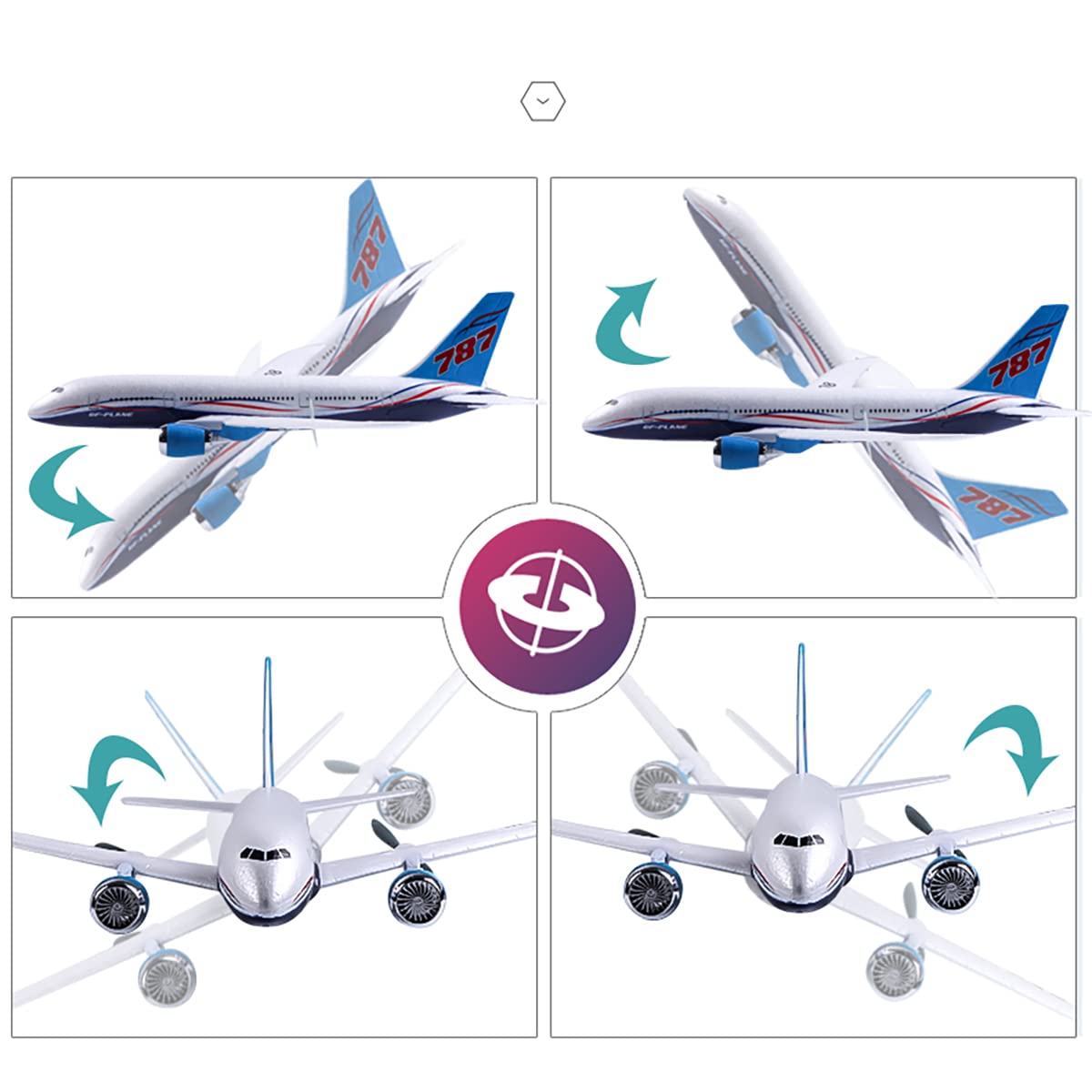 OTXKOO Remote Control Airplane, 2.4Ghz DIY 3 Channels RC Plane, Remote Control Airplane Ready to Fly, RC 787 Dreamliner for Advanced Wingspan 550mm (2 Batteries