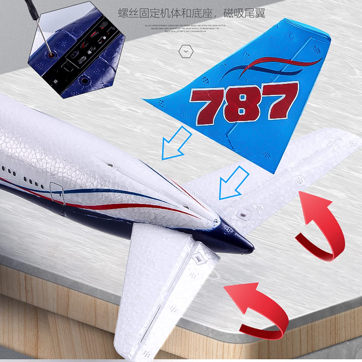 OTXKOO Remote Control Airplane, 2.4Ghz DIY 3 Channels RC Plane, Remote Control Airplane Ready to Fly, RC 787 Dreamliner for Advanced Wingspan 550mm (2 Batteries