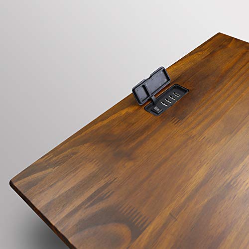 Casual Home Night Owl Nightstand with USB Ports-Warm Brown