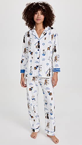 PJ Salvage Women's Loungewear Flannels Pajama Pj Set, Ivory, Large