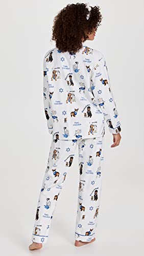 PJ Salvage Women's Loungewear Flannels Pajama Pj Set, Ivory, Large