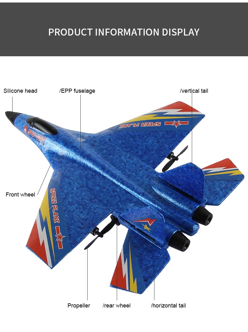 RC Plane,Remote Control Airplanes, Su-27 Ready to Fly Remote,2 Channel 2.4GHZ Remote Control Plane Aircraft,RC Airplane for Boys Girls Adults Beginners