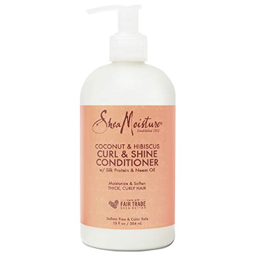SheaMoisture Conditioner Curl Shine Silicone for Curly Hair Coconut Hibiscus Moisturize & Define 13oz