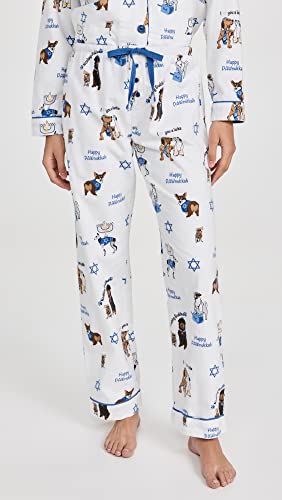 PJ Salvage Women's Loungewear Flannels Pajama Pj Set, Ivory, Large