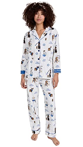 PJ Salvage Women's Loungewear Flannels Pajama Pj Set, Ivory, Large